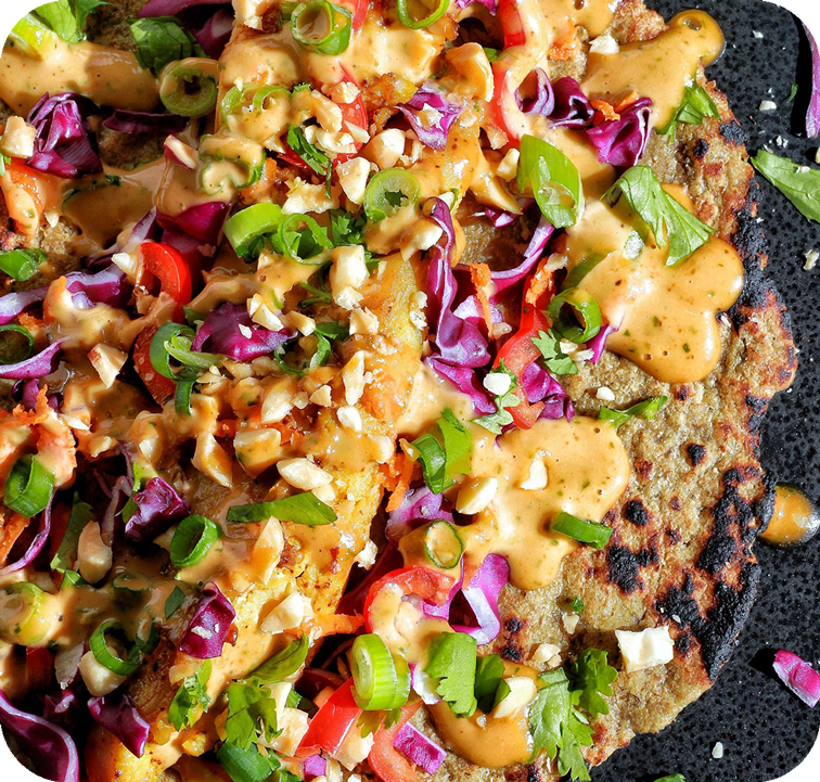 Chicken Satay Tacos w/ Peanut Sauce – Unbun Foods