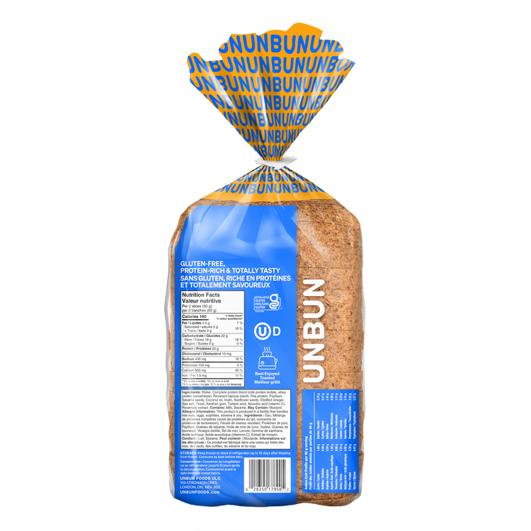 3-Pack Complete Protein Seeded Bread – Unbun Foods
