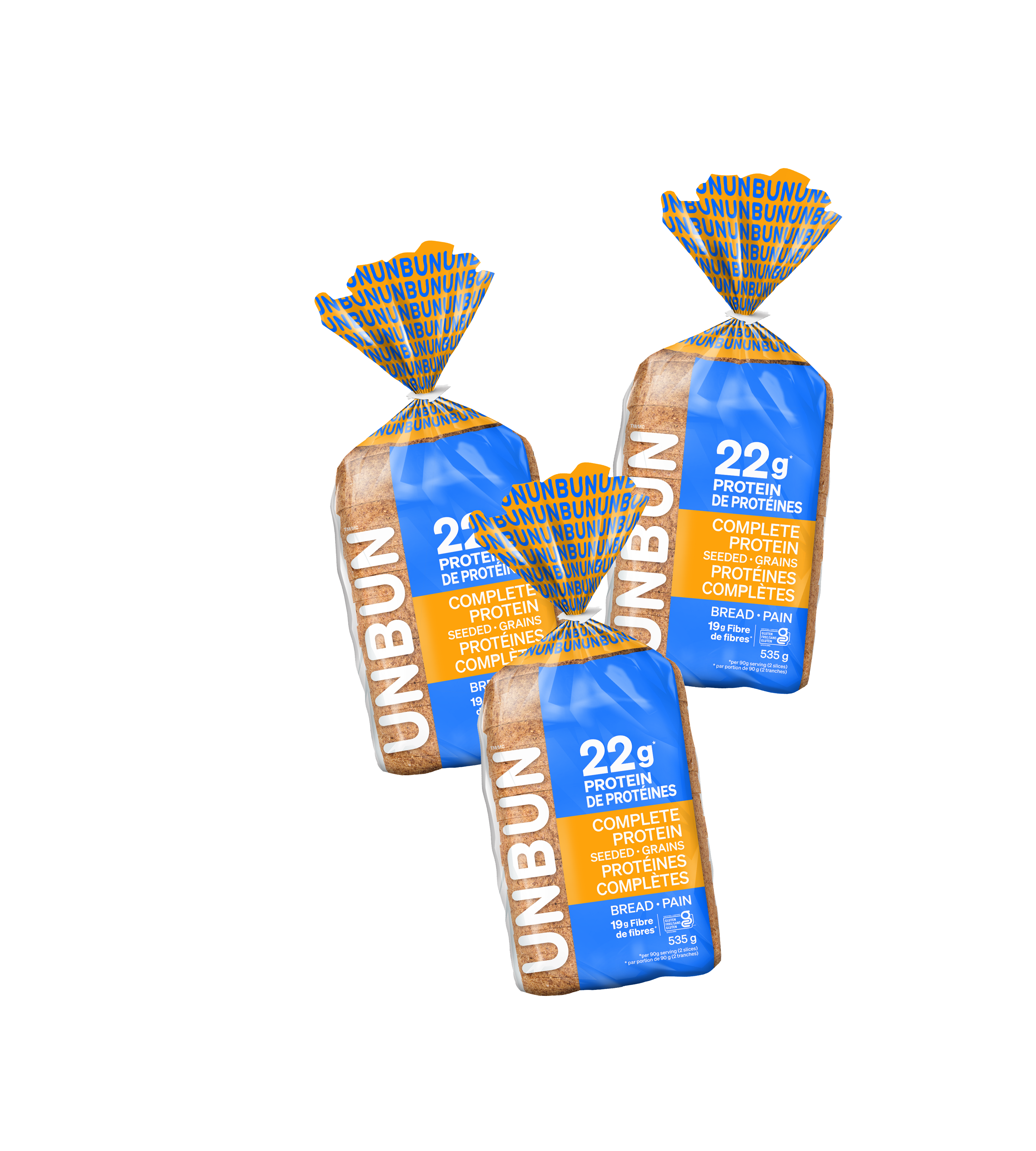 3-Pack Complete Protein Seeded Bread – Unbun Foods