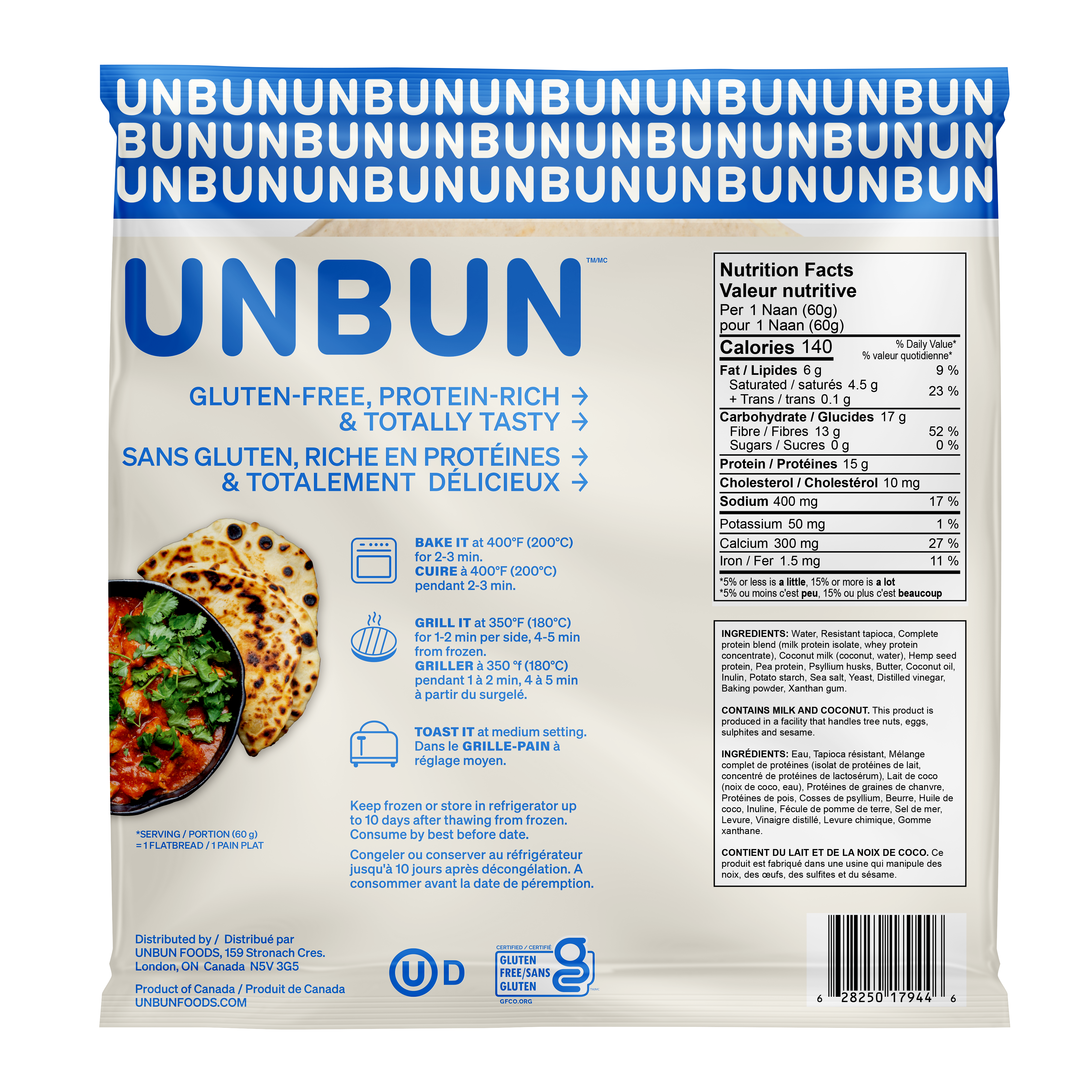 4-Pack Unbun Complete Protein Naan – Unbun Foods