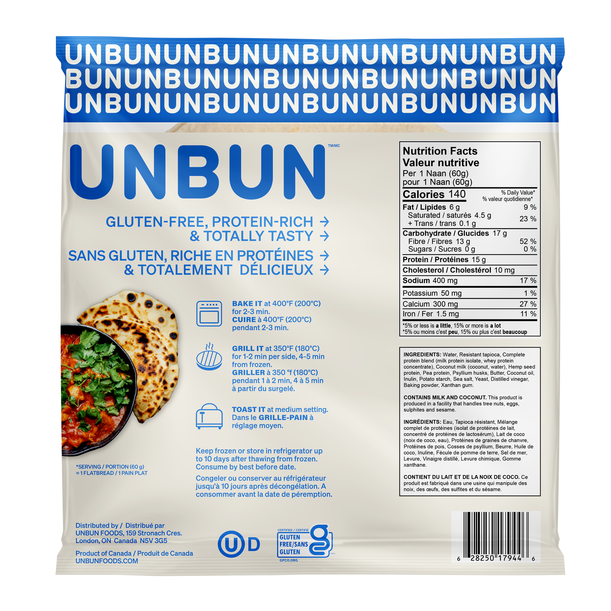 4-Pack Unbun Complete Protein Naan – Unbun Foods